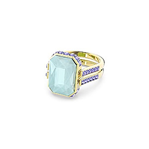 SWAROVSKI Chroma ring, Octagon cut, Multicolored, Gold-tone plated