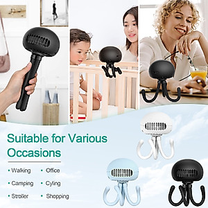 TAECCL Stroller Fan Bladeless Portable Fan Mini Fan with Flexible Tripod, Clip on Fan 3 Speeds Rechargeable Battery Operated Fan for Stroller, Car Seat, Crib, Bike and Desktop - Black