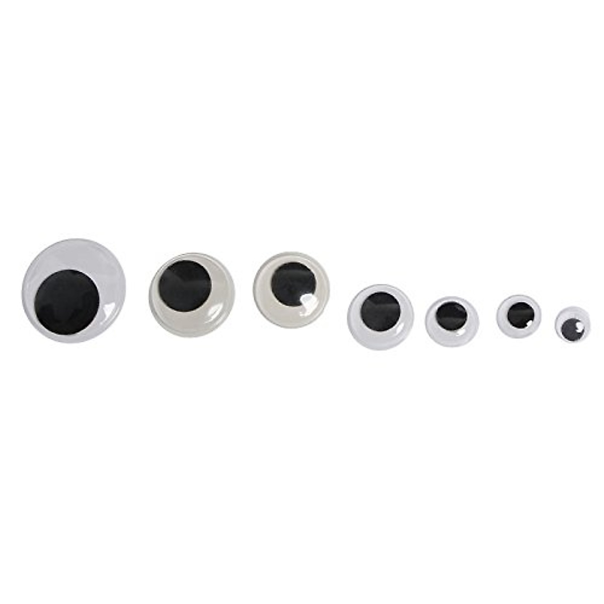 Tangc 128pcs Sew-on Wiggly Wobbly Googly Eyes Scrapbooking Crafts 8-24mm