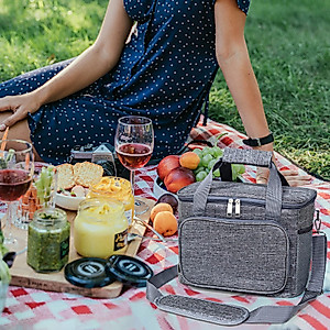 Bsfming Large Insulated Cooler Bag with Removable Liner, 20"L x 16"H x 8"W, Black