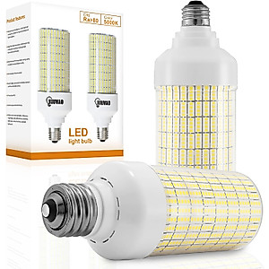 RIUVAO 800W Equivalent LED Corn Bulb, Led Corn Light Bulbs 12000 Lumen 5000K Daylight White Led Bulb,E26/E39 Medium Mogul Base,2-Pack 80W Large Area Light Bulbs for Outdoor Indoor Garage Warehouse…