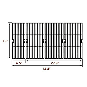 Uniflasy Replacement Parts Kit, Heat Plate Tent Shield, Grill Burner Pipe, Adjustable Crossover Tube and 18 Inch Grill Cooking Grates for Charbroil Performance 6 Burner 463276617,463244819,463238218