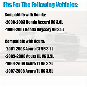 OYEAUTO Iridium Spark Plug Ignition Coil Pack Set of 6 UF242 30520-P8E-A01 Compatible with Honda Odyssey Accord Acura TL CL 3.0L 3.5L 3.7L V6