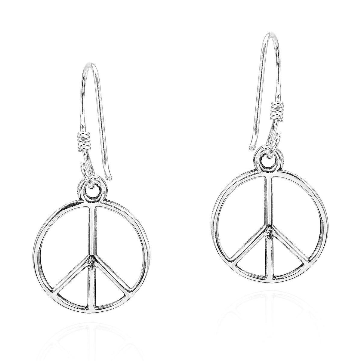 AeraVida 925 Sterling Silver Peace Symbol Dangle Earrings | Minimalist Fashion Earrings for Women