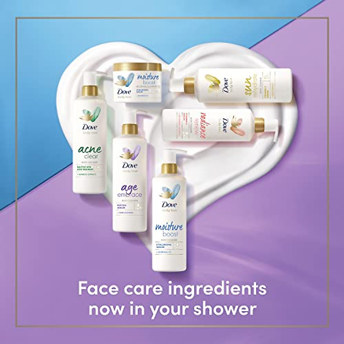 Dove Body Love Body Cleanser Moisture Boost 3 Count For Dry Skin Body Wash with Hyaluronic Acid and Moringa Oil 17.5 fl oz