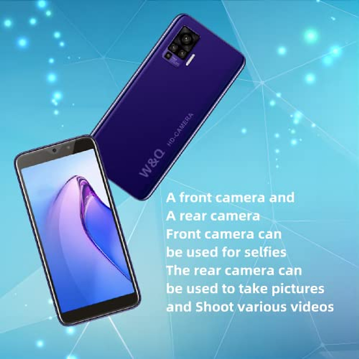 aderroo 1GB RAM 8GB ROM， S18 Android Smartphone,5.72-inch Screen，Front and Rear Cameras，Only Supports Dual SIM Card Frequency Band of 3GWCDMA (850/2100MHZ)，Unlocked Cell Phone（Blue）