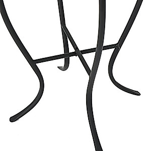 Christopher Knight Home Han Outdoor Ceramic Tile Side Table with Iron Frame, Blue / White