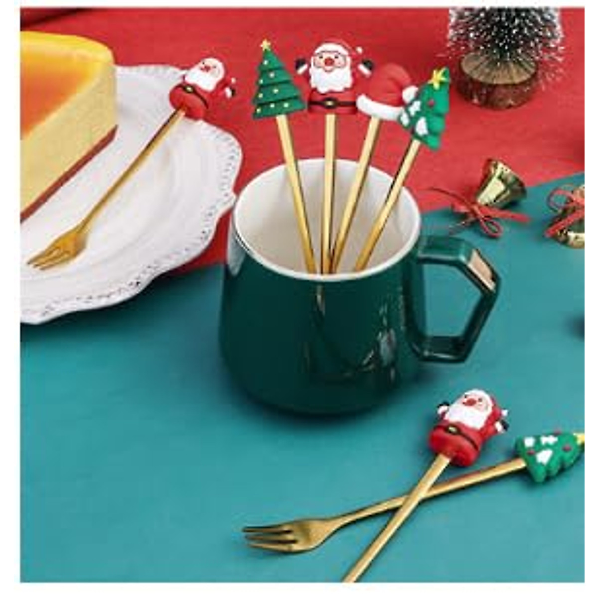 Christmas Spoon, A beautiful set of 4 spoons and below you will find the description o Christmas Coffee Spoon, Dessert Spoon, Ice Cream Spoon, Creative Tableware Gift.