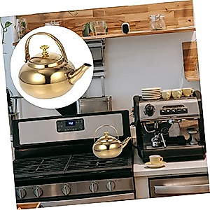 1pc Stainless Steel Exquisite Pot Water Kettle Portable Stove Coffee Pot Portable Espresso Machine Household Teakettle Portable Heater Gas Practical Tea Kettle Portable Teakettle PAMINGONO