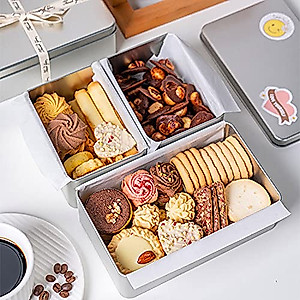 Empty Metal Tins Box with Lid,6 Pack Stainless steel Tins Cans Storage Container for Treats, Gifts, Candle, Favors and Crafts, Silver(4.9 x 3.7 x 2.3 Inches)