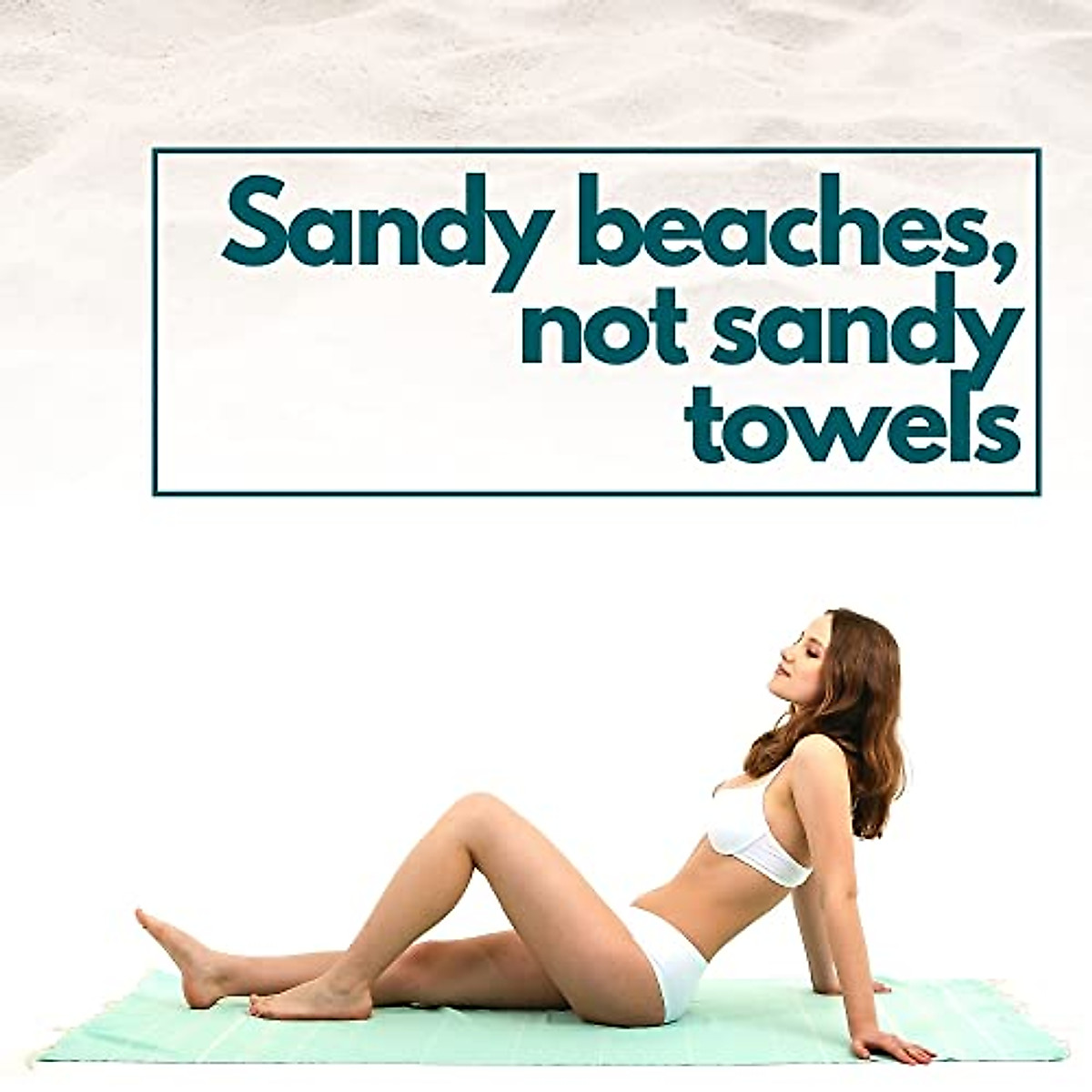 PAMUKLU Cloud Oversized Beach Towel - Sand-Resistant, Quick Drying, Compact, Soft and Absorbent - 100% Organic Turkish Cotton - for Pool, Yoga, Travel, Outdoor Adventures, and Gifts (Blue S)