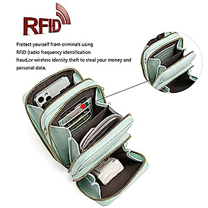 myfriday Small Crossbody Cell Phone Purse for Women, Mini Messenger Shoulder Handbag Wallet with Credit Card Slots