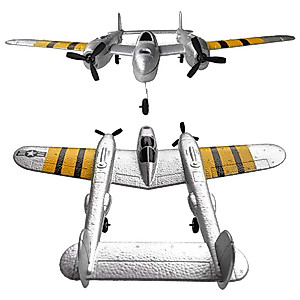 DAILIOT RC Plane 2 Channel Remote Control Airplane Ready to Fly RC Planes for Beginner, Advanced RC Foam Airplane for Kids Boys Beginner, Easy & Fun to Fly P38 Lightning Fighter with 2 Batteries