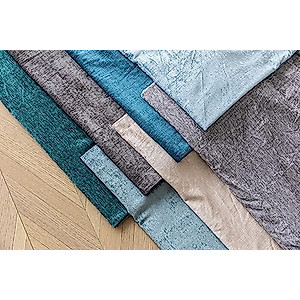 ESEHANA Velvet Curtains for Small Windows Blackout and Noise Reducing Holiday Decorative Drapes for Living Room Bedroom (Grey Blue, 52 * 63)