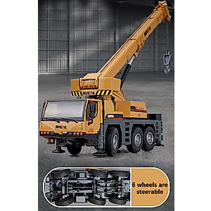 Gemini&Genius 1/50 Scale Autocrane Toys, Crane Truck Construction Vehicle, Alloy Boom Truck Engineering Car Models, Great Gifts, Collections, Cake Toppers, Room Decoration for Kids