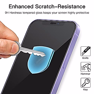 JETech Full Coverage Screen Protector for iPhone 12 mini 5.4-Inch, Black Edge Tempered Glass Film with Easy Installation Tool, Case-Friendly, HD Clear, 3-Pack