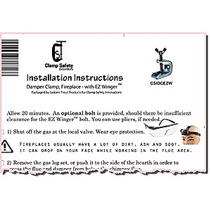 Damper Clamp, Fireplace - with EZ Winger