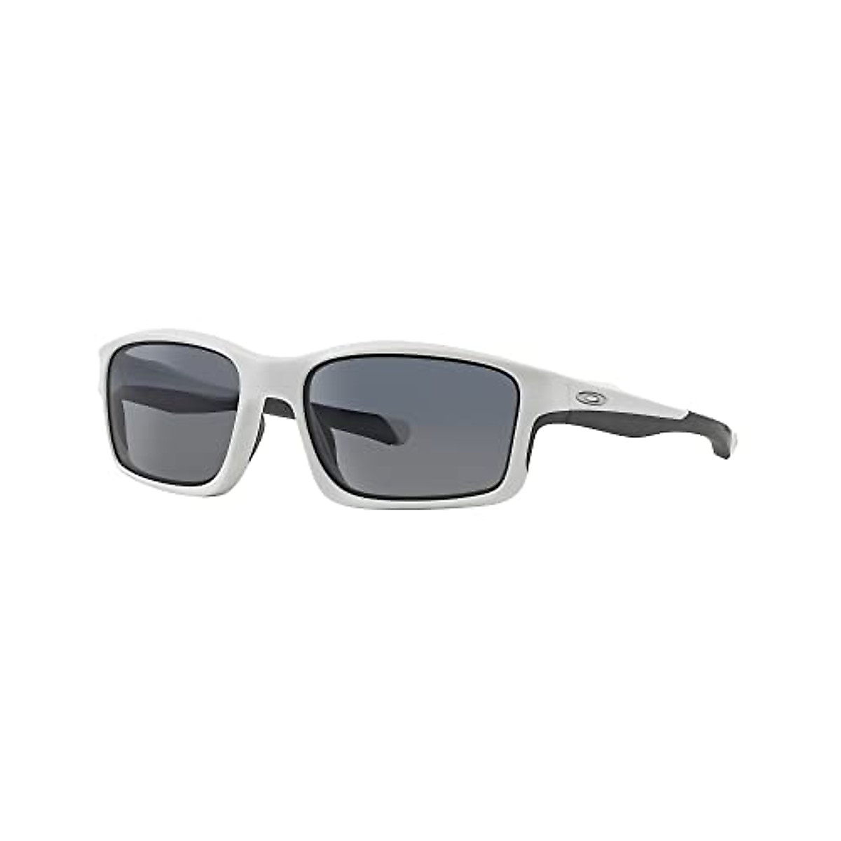 Oakley Men's OO9247 Chainlink Rectangular Sunglasses, Matte White/Grey Polarized, 57 mm