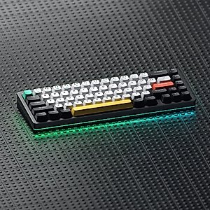 nuphy Halo65 Mechanical Gaming Keyboard with PBT Keycaps, 65% RGB Hot-swap Wireless Keyboard, Supports Bluetooth、2.4G and Wired Connection，Compatible with Mac and Windows-Black(Baby Raccoon Switch)
