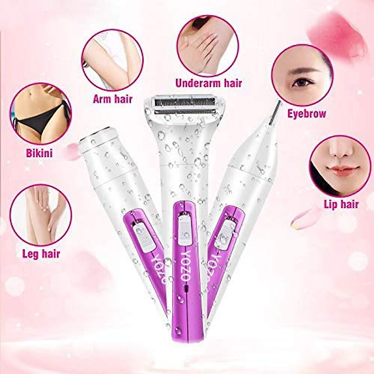 Electric Razor for Women, Nivlan Painless 2 in 1 Wet & Dry Lady Shaver for Women, Portable Waterproof Bikini Trimmer Body Hair Removal for Legs, Underarms, Armpit, Face (Rose Gold)