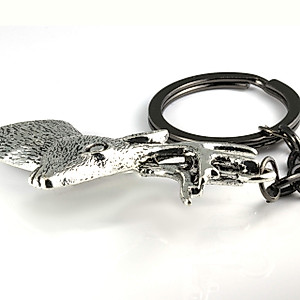 Emerald Park Jewelry Deer Keychain | Deer Antler Keychain for Men and Women Great Camping Gadgets and Country Boy Gifts for Men Hunting Keychain or Antler Keychains for Her and Fun Hunting Gadgets or a Camping Gadget, Silver, Large