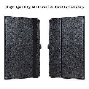 Dell Latitude 5285 Case,LiuShan PU Leather Folio Carring Cover for 12.3" Dell Latitude 5285 (12.3 Inch HD IPS Touch) 2-in-1 Laptop,Black