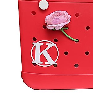TEYOUYI Charm for Bogg Bag,Accessories Compatible with Bogg Bags,Decorative Alphabet Lettering-K,Personalize Your Tote Bag with Alphabet Letters White