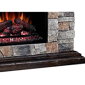 Classic Flame Pioneer Stone Electric Fireplace Mantel Package - Brushed Dark Pine, 18WM10400-I601