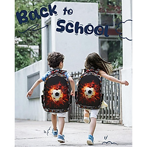 School Backpack for Boys Soccer Bookbag Schoolbag for Kids 6-8 7-8 8-10 8-12 Years Old Large Elementary School Book Bags for Boys Back to School Needs Bultos Morrales Mochilas para la Escuela de Niños