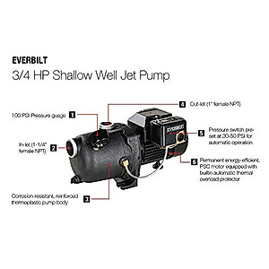 Everbilt 3/4 HP Shallow Well Jet Pump by Everbilt