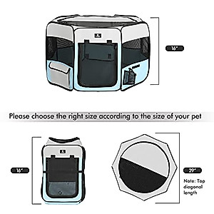 X-ZONE PET Portable Foldable Pet Dog Cat Playpen Crates Kennel/Premium 600D Oxford Cloth,Removable Zipper Top, Indoor and Outdoor Use