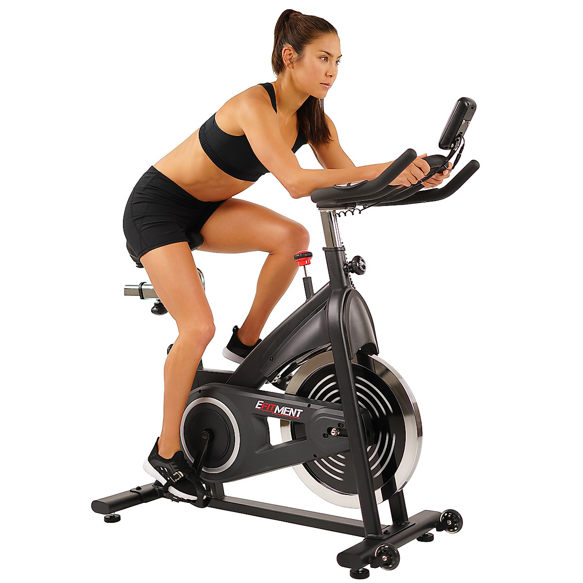 EFITMENT Indoor Cycle Bike, Magnetic Cycling Trainer Exercise with Belt Drive, LCD Monitor and Pulse Monitor (40 LB Flywheel)
