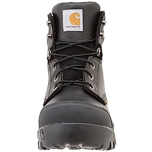 Carhartt mens Rugged Flex 6" Waterproof Comp Toe Cmf6371 Construction Boot, Black Oil Tanned, 12 Wide US