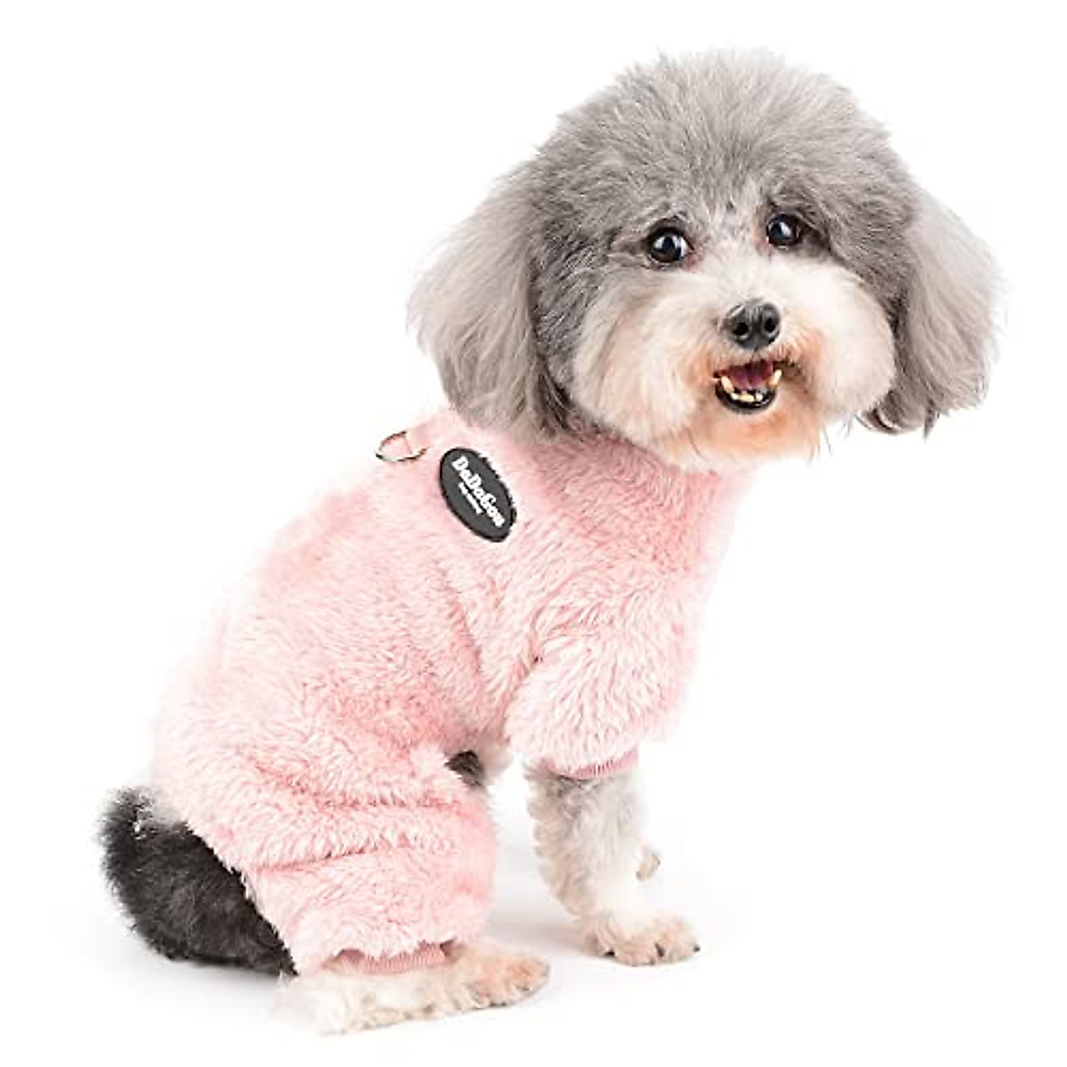 Zunea Winter Dog Pajamas for Small Dogs Warm Fleece Puppy Clothes Pyjamas Fuzzy 4-Legged Pjs Jumpsuit Soft Cozy Plush Pullover Overall Outfit Pet Girl Boy Apparel for Chihuahua Yorkie Pink S