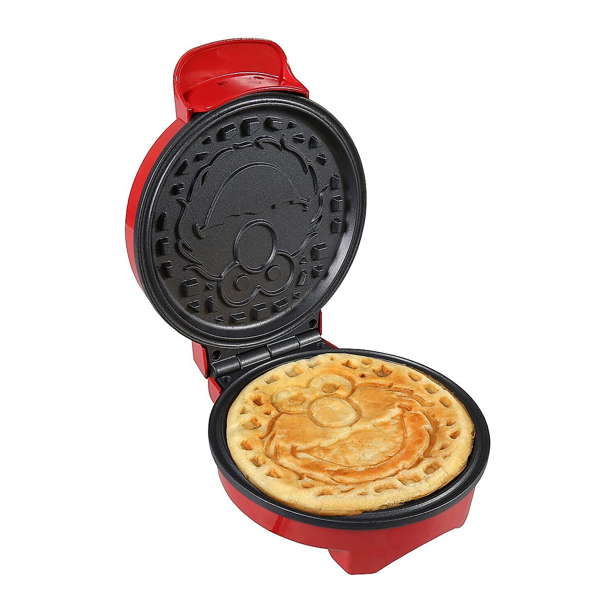 Uncanny Brands Elmo Waffle Maker - Officially Licensed Sesame Street Figures Elmo Face Small Waffle Iron, Kitchen Small Appliances - 7" Round Waffle Makers