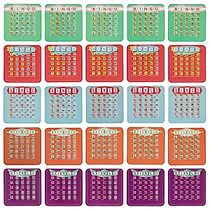 25-Pack EZ Clear 7" Shutter Bingo Cards with Fingertip Quick Clear Shutter Slide - Easy to Read Large Numbers