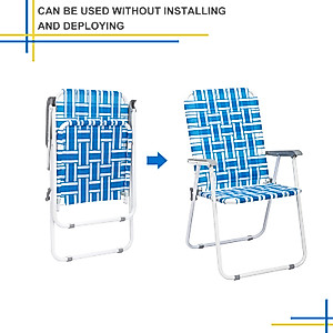 AFFAVON Webbed Patio Lawn Chairs Beach Chairs 2 Packs - Lightweight, Sturdy, Comfortable, Portable, and Stylish Folding Chairs for Yard, Garden