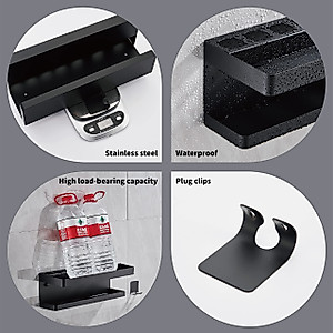 Wall Mounted Airwrap Holder for Dyson - SS304 Hair Dryer Organizer，2 layers with Extra Storage Space for Home Bathroom Shelf Organizer