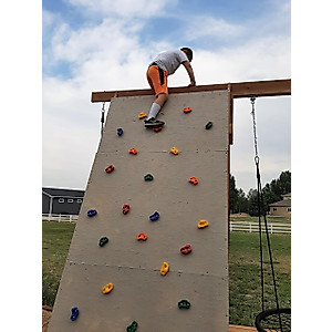 Duke's Outdoor Rock Climbing Holds Set for Kids - 25 Rock Climbing Wall Grips for Indoor & Outdoor Play Set, 8 Foot Knotted Climbing Rope, Chalk Bag & 3 DIY Videos