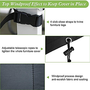 KANSING Upgraded Patio Furniture Covers, Tough Oxford Square Outdoor Furniture Cover for Square Patio Table and Chair, Waterproof & Tear-Resistant, 48x48x28 Inch