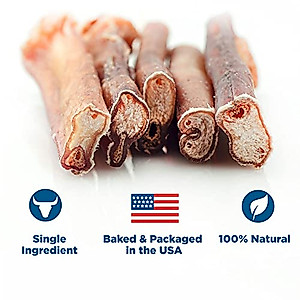 Best Bully Sticks All Natural 6 Inch Thick Bully Sticks for Large Dogs - USA Baked & Packed - 100% Free-Range Grass-Fed Beef - Single-Ingredient Grain & Rawhide Free Dog Chews - 5 Pack