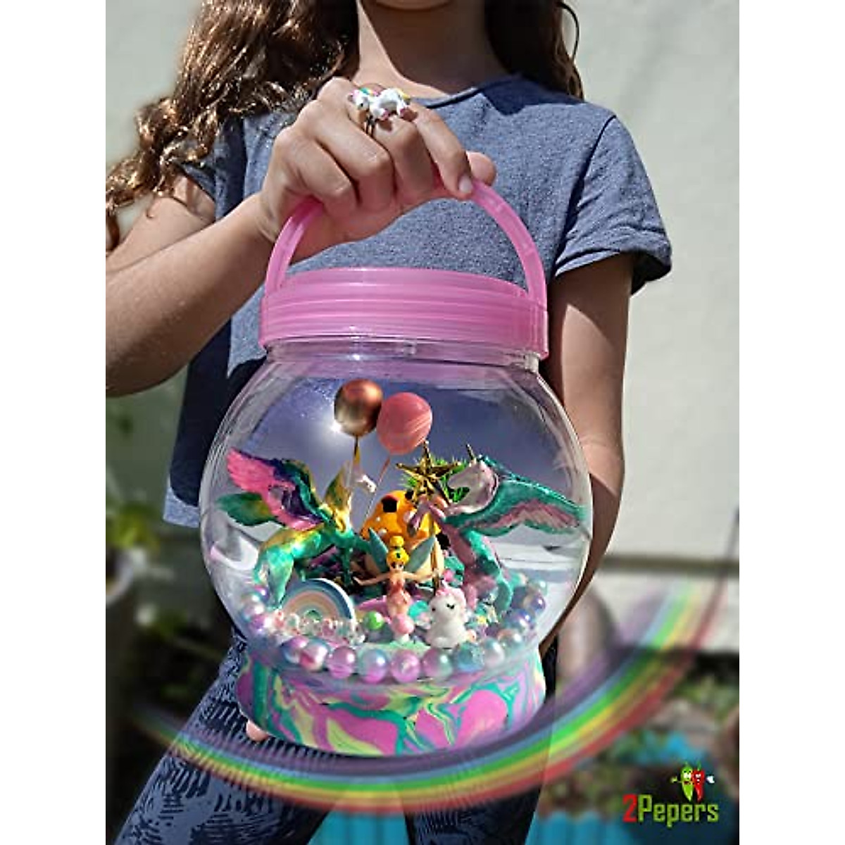 Light-Up & Paintable Fairy and Unicorn Terrarium Kit for Kids, Birthday Gifts For Girls, Unicorn Toys, DIY Arts & Crafts Presents Stuff for Age 4 5 6 7 8-12 Year Old Girl Gift, Science Clay Activities