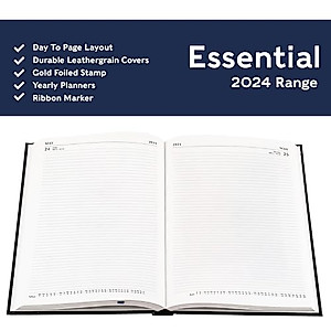 Collins Debden Collins Essential A4 Diary 2024 Daily Planner - 2024 Page A Day Diary, Journal & 2024 Planner - Business, Office, Academic and Personal Use - A4 Size (Blue)