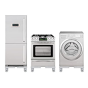 Discount Parts Direct Adjustable Mini Refrigerator Stand-Dryer Stand Strong Feet, Adjustable Multi-functional Furniture Base Moving Cart, for Refrigerator, Dryer and Washing Machine