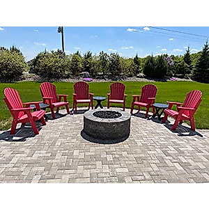 Phat Tommy Outdoor Campfire Chairs - Poly Adirondack Fire Pit Chairs - Recycled Poly Furniture for Your Patio, Deck, Cabin, Weatherwood