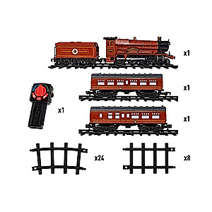 Lionel Battery-Operated Hogwarts Express Toy Train Set with Locomotive, Train Cars, Track & Remote with Authentic Train Sounds, & Lights for Kids 4+