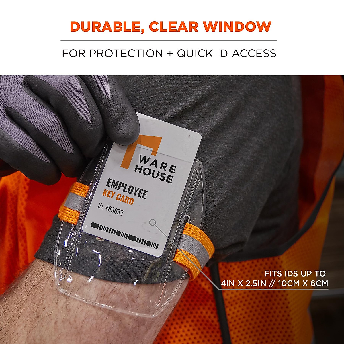 Ergodyne - 19951 Squids 3386HV High Visibility Arm Band ID/Badge Holder Hi-vis Orange