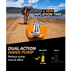 Driftsun Rover 120 Inflatable Kayak - 1 Person Adult White Water Single Rider Foldable Kayak Canoe Set with Padded Seat, Aluminium Paddle, Action Cam Mount, Pump, High Pressure Floor & Travel Bag