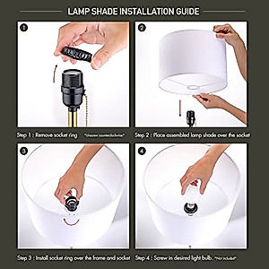 O’Bright Ted - Drum Shade Standing Lamp, Pull Chain Switch, E26 Socket, Modern Minimalist Design, Simple Floor Lamp for Living Room, Bedroom, Office, Antique Brass