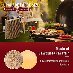 Fire Starter 144 Squares, Upgrade Larger Size Fire Starters for Fireplace, Wood Stove, Campfires, Grill,Indoor, 15 Mins Long-Lasting Burn Waterproof BBQ Fire Starter Cubes